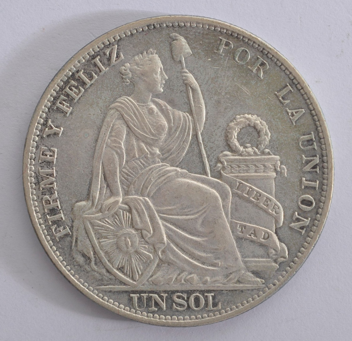 Moeda 1 Sol , Peru , prata , 1896