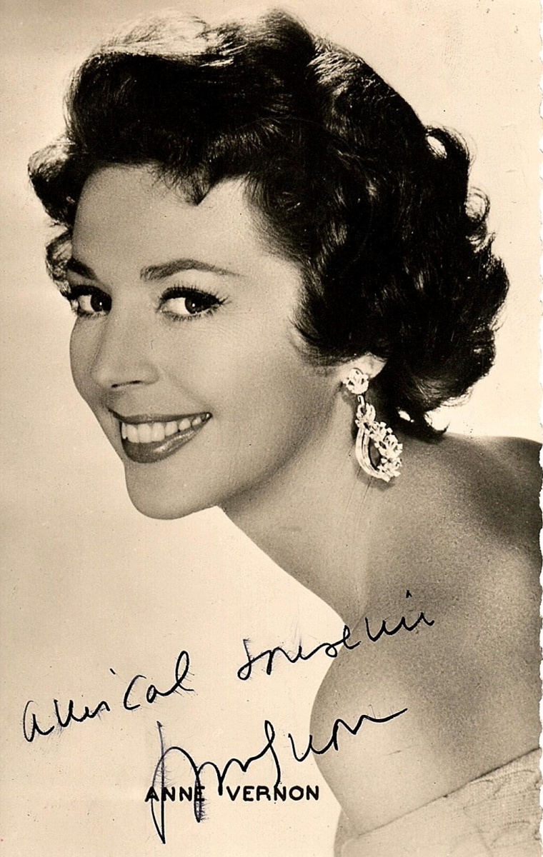 Fotografia autografada da atriz francesa Ann Vernon, me