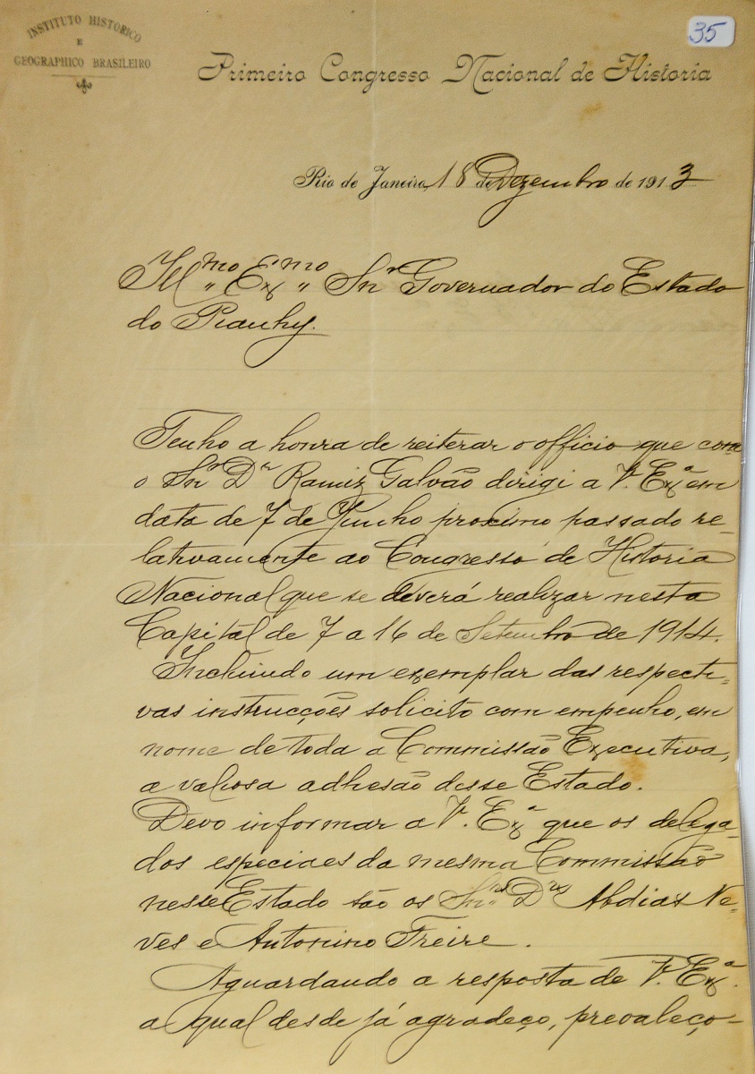 Documento Antigo - Primeiro Congresso Nacional da Histó