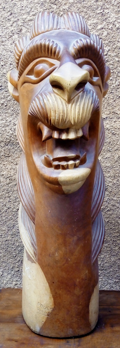 GRANDE CARRANCA - CONFECCIONADA EM BLOCO DE MADEIRA DE