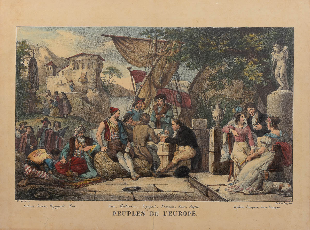 Litografia de Langlume 1822 - PEUPLES DE L'EUROPE