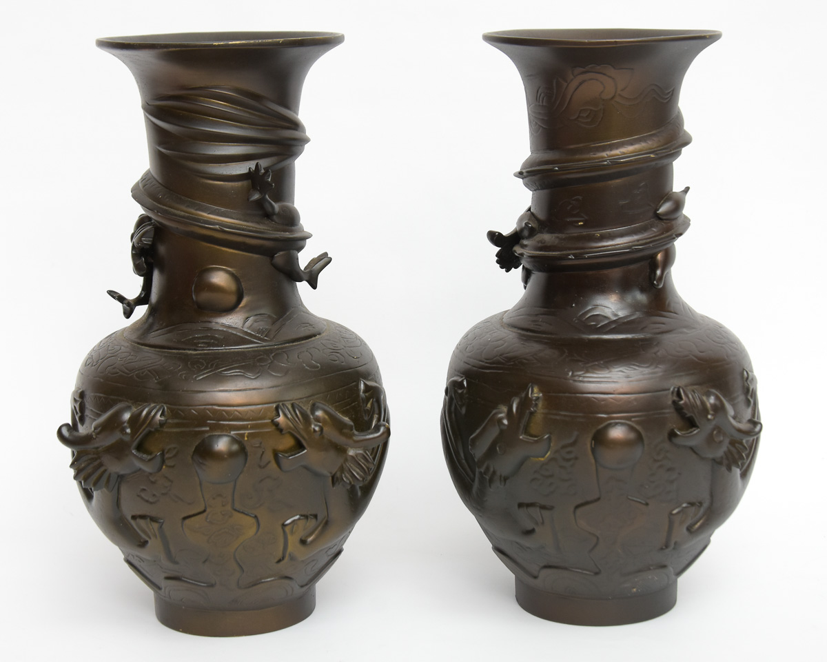 Magnifico par de vasos chineses sec XIX , dinastia chin