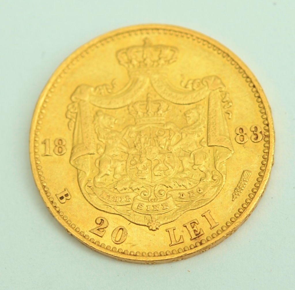 REINO DA ROMENIA (1881-1947). Moeda de ouro de 20 lei
