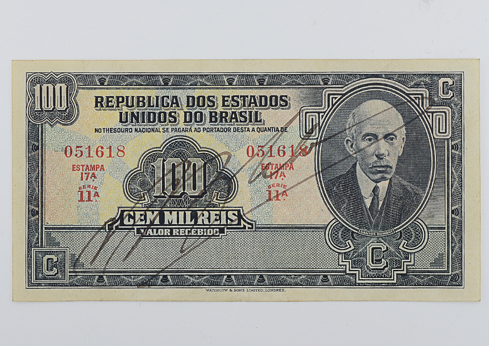 CÉDULA - República do Brasil, Linda nota de CEM MIL RE