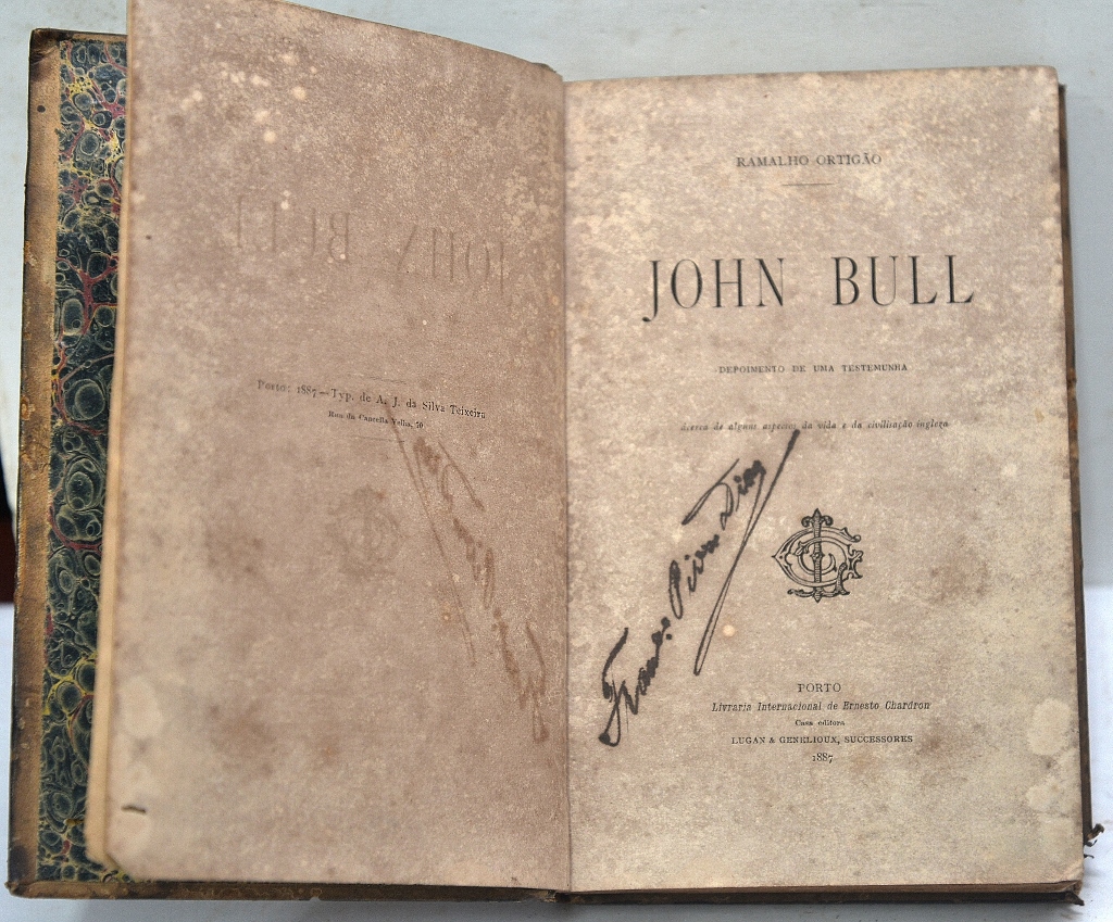 Livro, John Bull, Autor: Ramalho Ortigão, Porto, 1887,