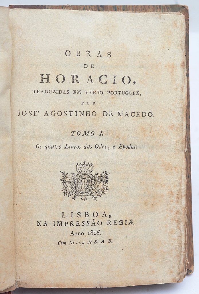Livro, Obras de Horácio, Traduzidas em Verso Português