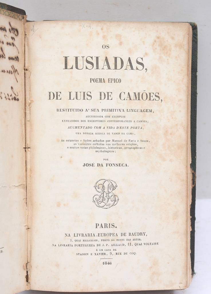 Livro, "OS LUSÍADAS POEMA ÉPICO DE LUIS DE CAMÕES,