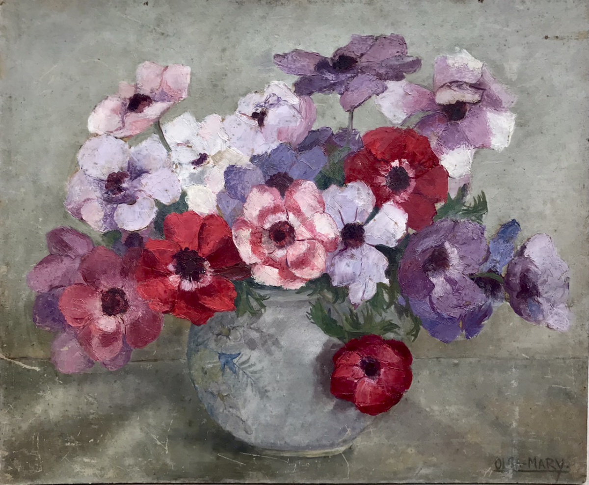 OLGA MARY PEDROZA - OSC - NATUREZA MORTA (FLORES VIOLET