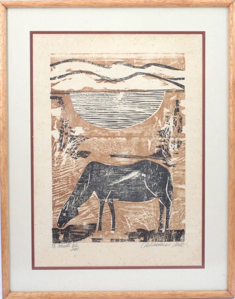 CALAZANS NETO - "Cavalo" xilogravura sobre pape