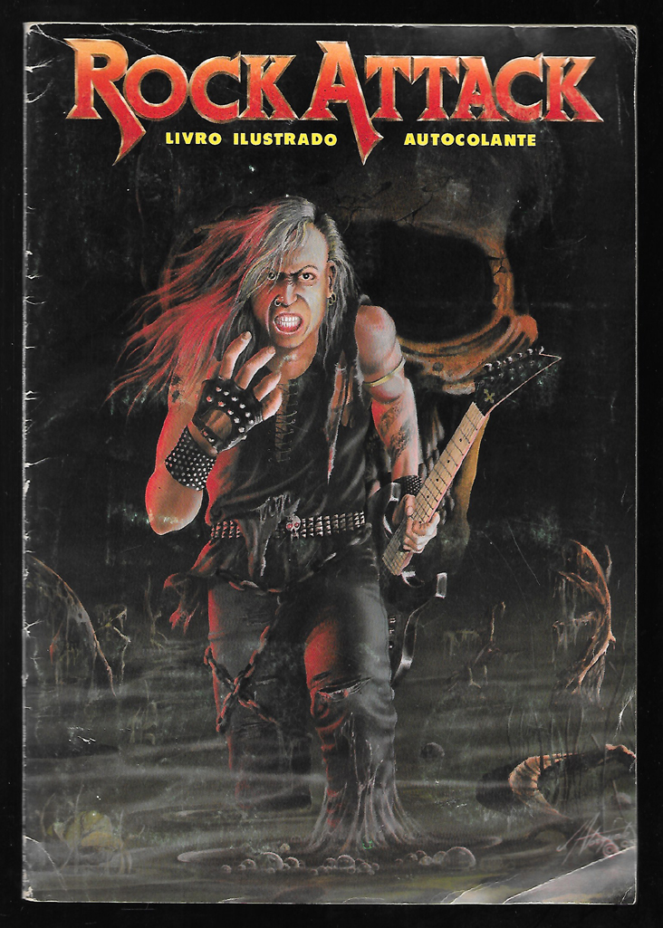 ÁLBUM DE FIGURINHAS COMPLETO: ROCK ATTACK, faltando 1 c