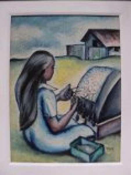 Mariel Mariscot, 'A Tecelã', ost, 59 x 44, aid,