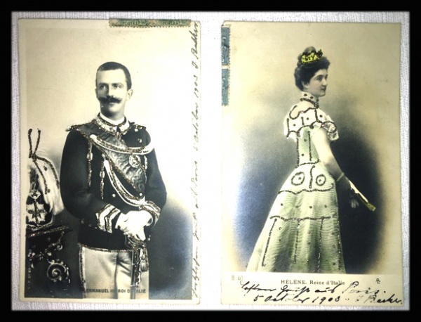 POSTAIS (2). REALEZA ITALIANA. Rei Emmanuel III e Rainh