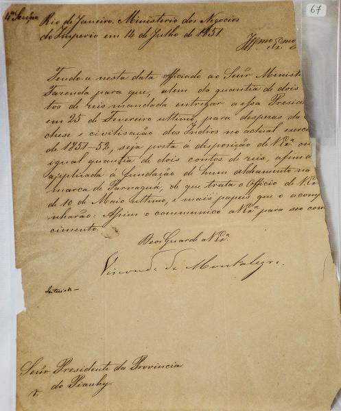 Documento Antigo - Eusébio de Queiroz (1850)