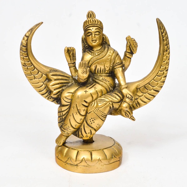 MATRIKA BRAHMI - Escultura de metal amarelo representan