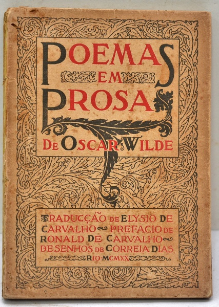 Livro, Poemas em Prosa, Autor: Oscar Wilde, Tradução de
