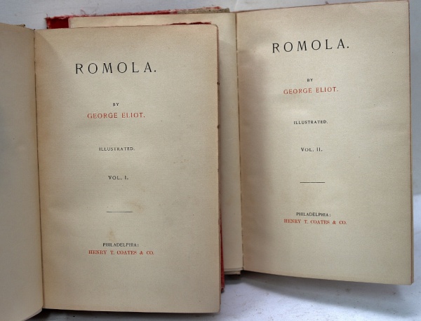 Livro (2), Romola, Autor: George Eliot, Volumes I e II,