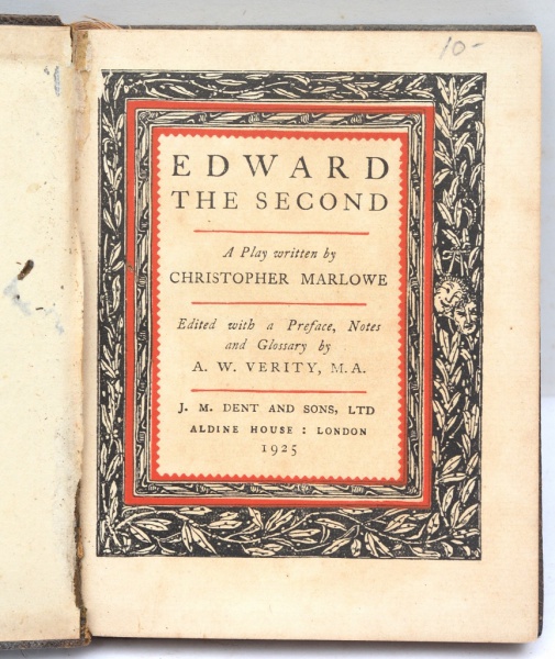 Livro, "EDWARD THE SECOND, A PLAY WRITTEN BY CHRIS