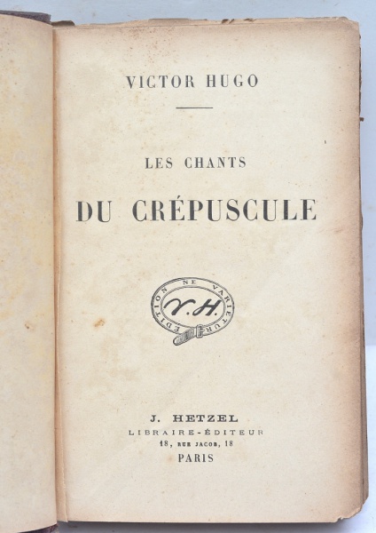 Livro, Les Chants Du Crépuscule, Autor: Victor Hugo, Ed