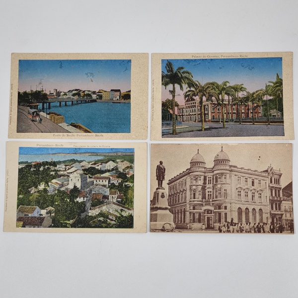 4 Cartões Postais - Recife - PE - 3 com pintura lumines