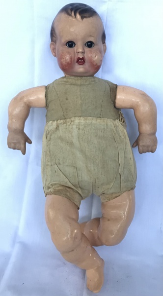 ANTIGA BONECA CONFECCIONADA EM PLÁSTICO E BORRACHA - CO