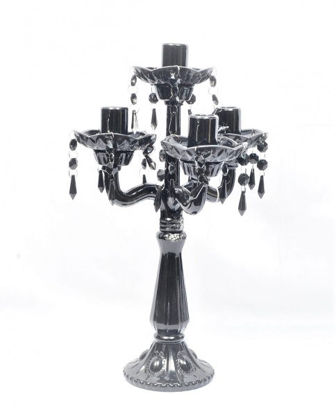 Grande candelabro para 4 velas estilo art deco em vidro