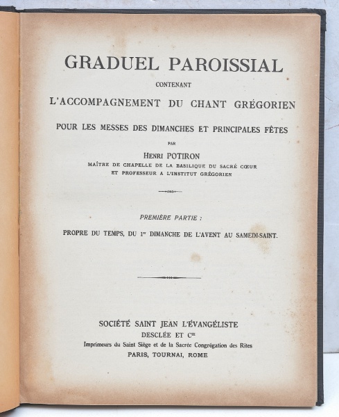 Livro: Graduel Paraissial - Contenant L'acco,pagnem