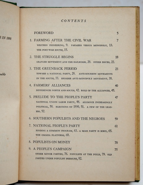 Livro: The Populist Movement in the United States. Auto