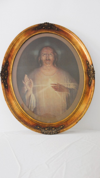 ARTE SACRA - ANTIGA GRAVURA SACRA DO SAGRADO CORAÇÃODE