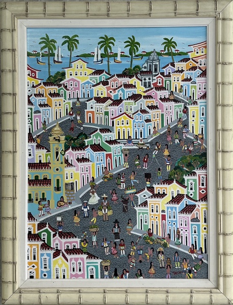 Thelmo de Sá - "Pelourinho" - Óleo sobre tela,
