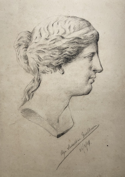 OLGA MARY PEDROZA - CARVÃO SOBRE PAPEL - RETRATO FEMINI